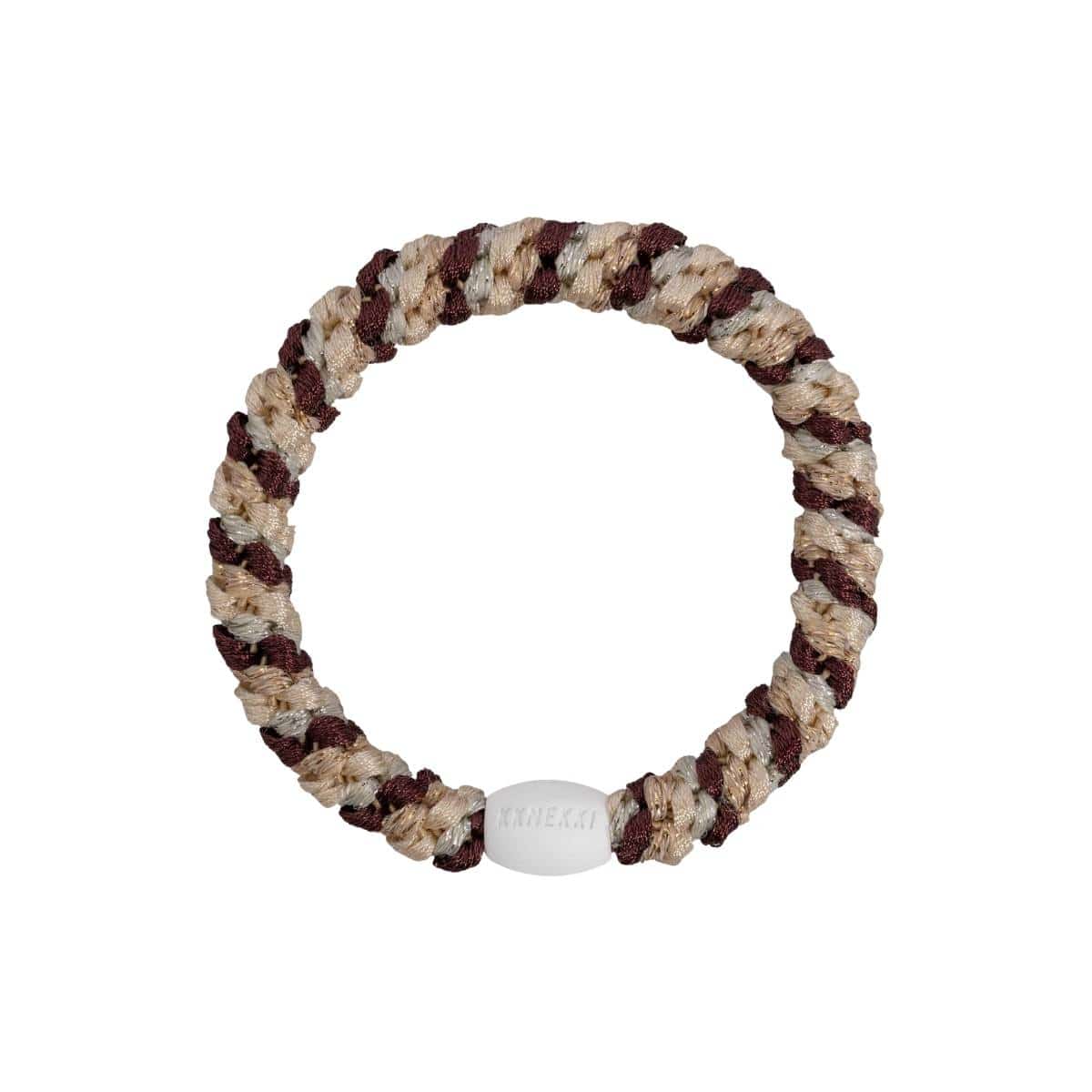 Kknekki | MIX GLITTER Haarelastiek & Armbandje, Wheat & Dark Rust