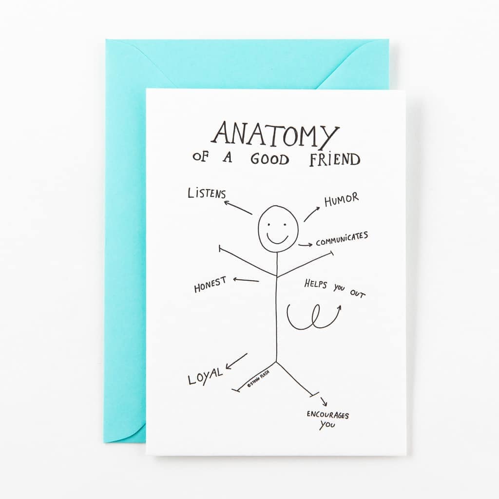 Studio Flash | Wenskaart enkel, Anatomy of a good friend