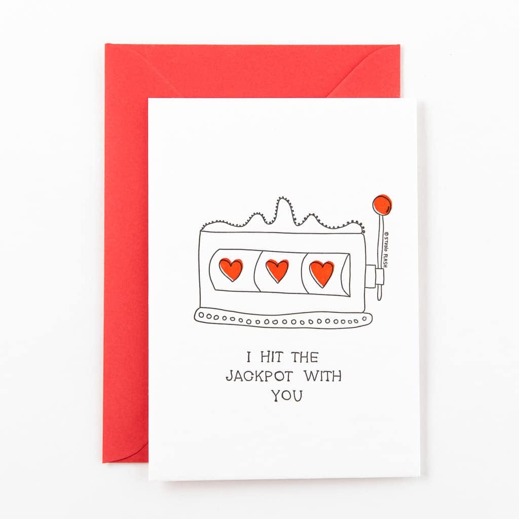 Studio Flash | Wenskaart enkel, I hit the jackpot with you